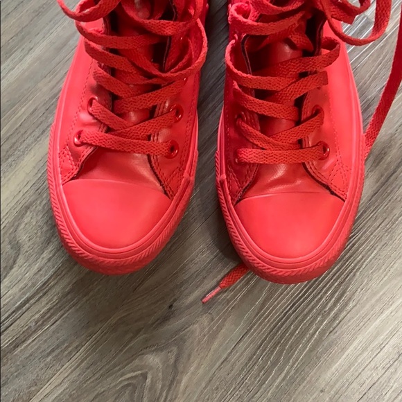 Converse | Shoes | Converse Chuck Taylor Rubber Red High Tops Sz 65 ...